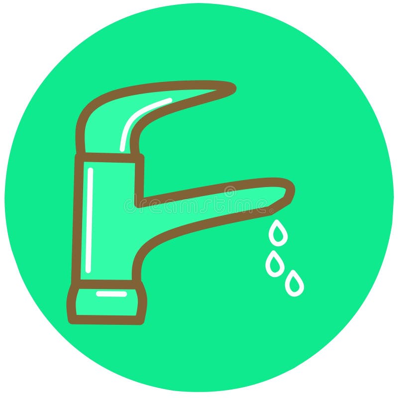 Faucet, Tap the Wall Dripping Water Droplets Stock Vector ...