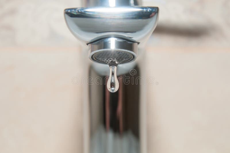 Faucet and Water Drop Close Up Stock Photo - Image of metal, close ...