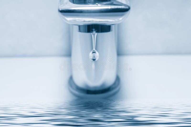 Faucet with Water Drop Close Up Stock Image - Image of close, flowing ...