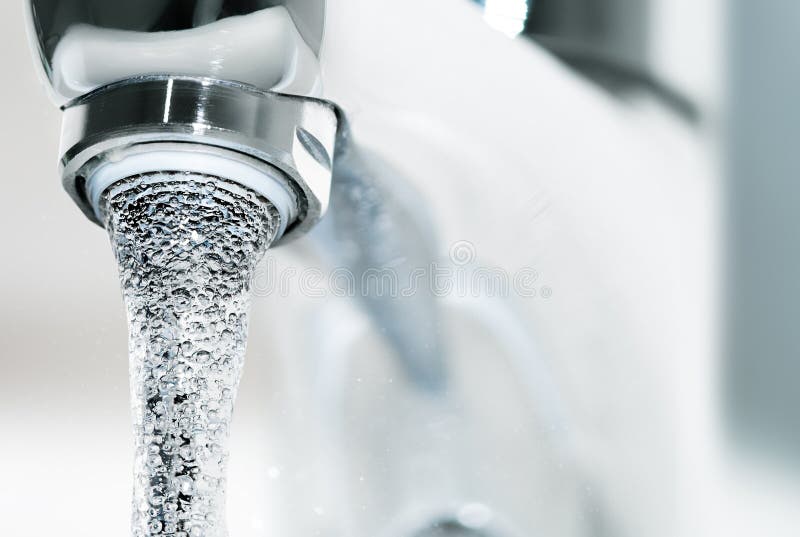 Faucet with water jet stock image. Image of purity, steel - 271832771