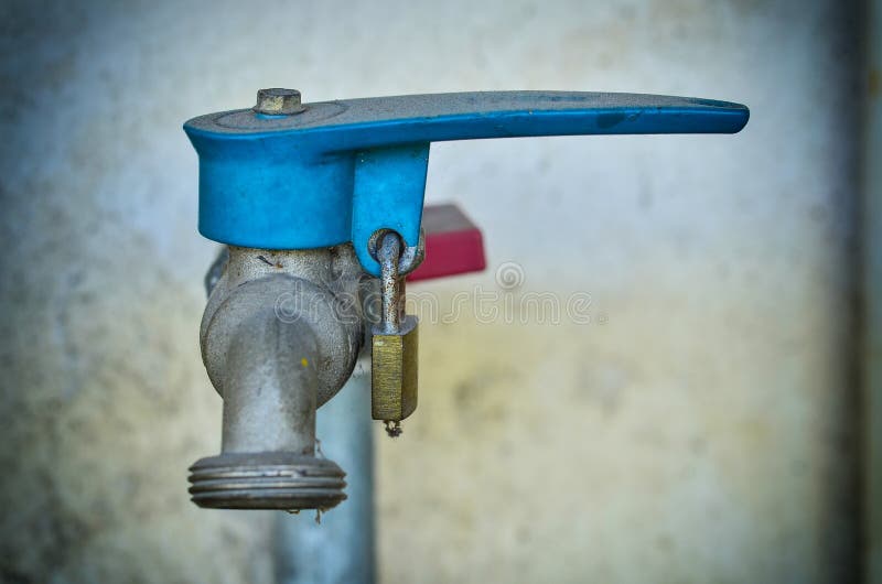 Faucet water with lock stock image. Image of drop, pipe - 67523921