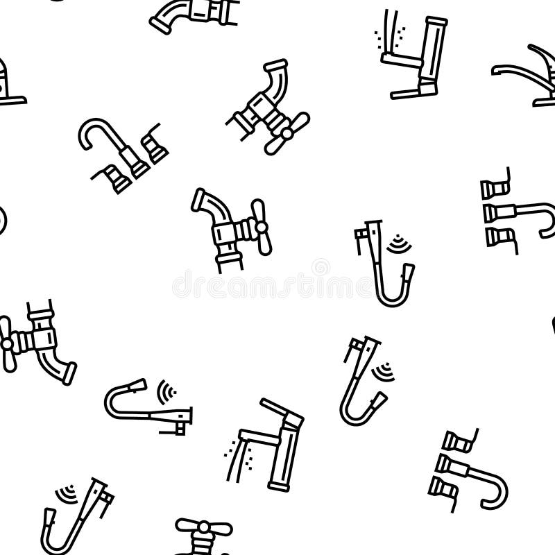 Faucet Water Sink Tap Bathroom Vector Seamless Pattern Stock ... Faucet Water Sink Tap Bathroom Vector Seamless Pattern Stock ...