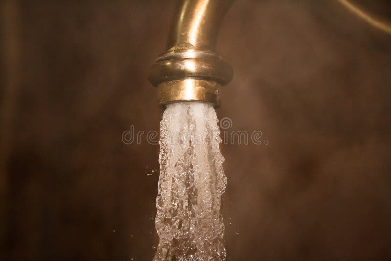 Faucet with Water and Steam Stock Image - Image of steam, smoke: 142679457