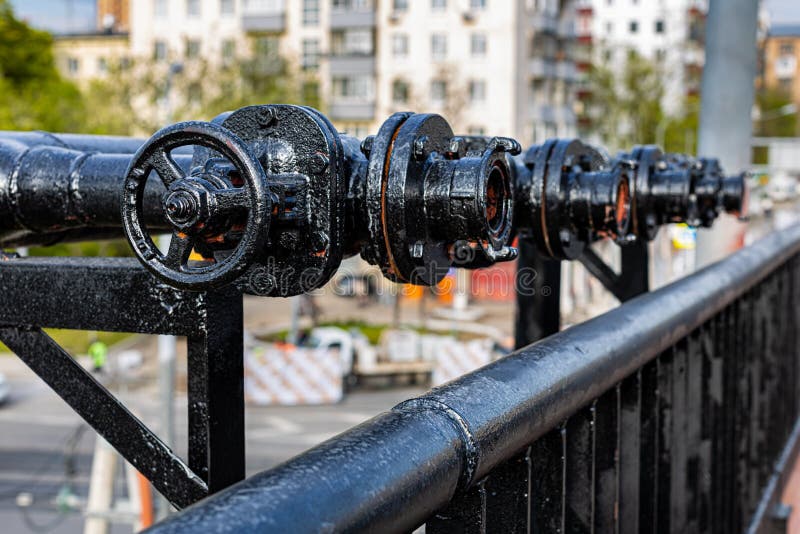 Faucet for Water Supply on the Road Bridge Stock Photo - Image of ...