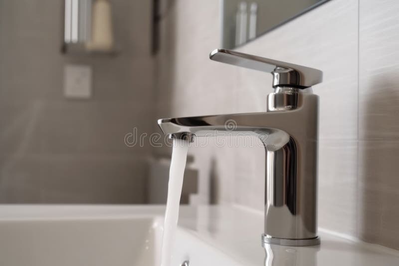 Faucet from Which Water Flows, Close Up Stock Illustration ...