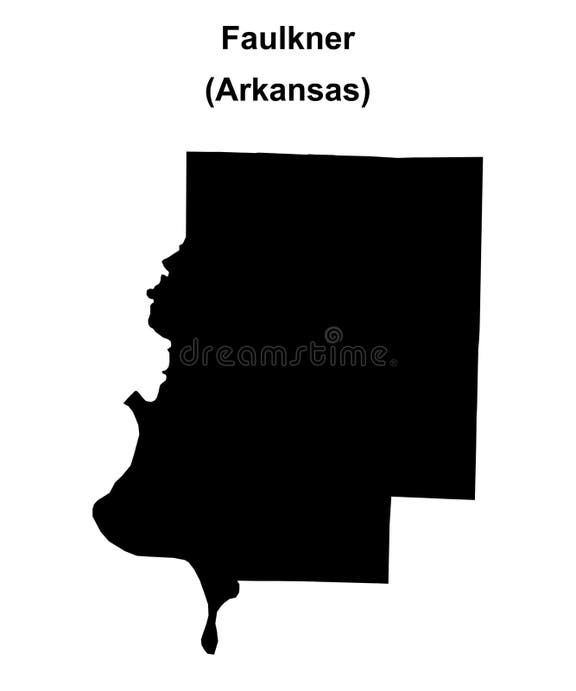 Faulkner outline map stock vector. Illustration of county - 357882129