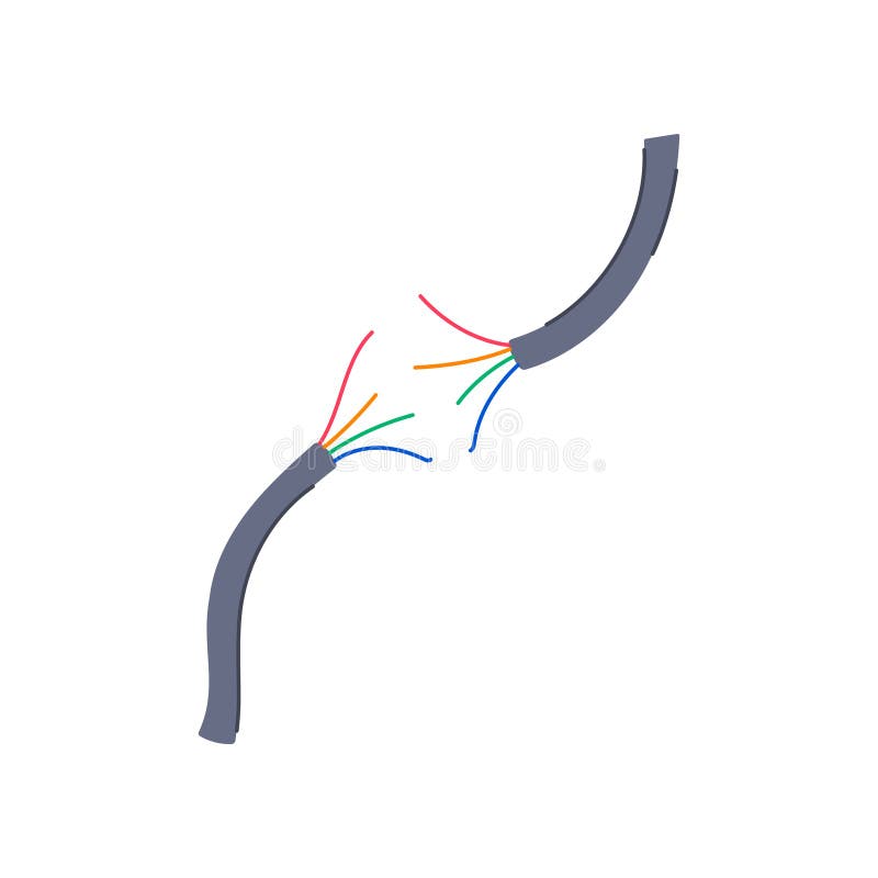 Outage Broken Cable Cartoon Vector Illustration Stock Illustration ...