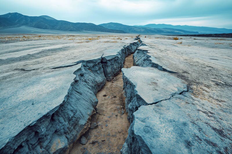 Fault Like Fracture in the Ground or Terrain Stock Illustration ...