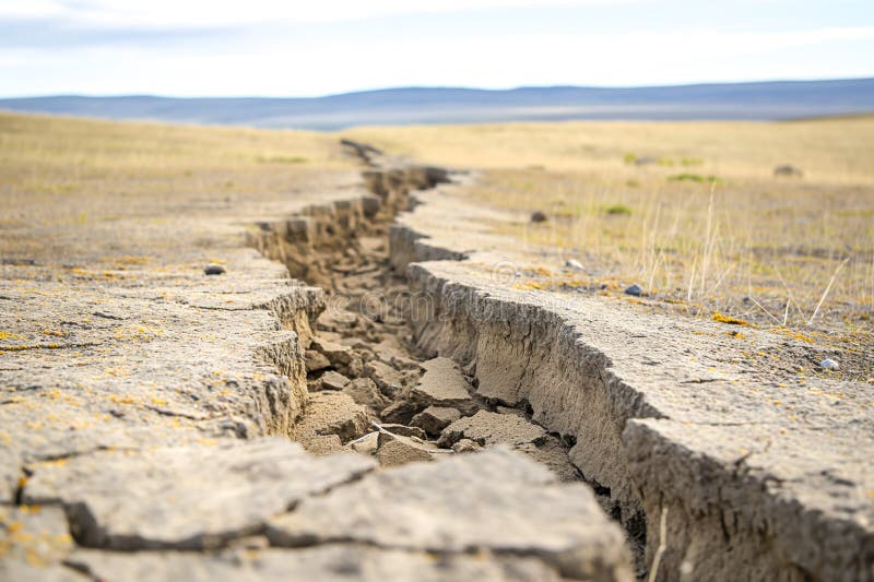 Fault Like Fracture in the Ground or Terrain Stock Illustration ...