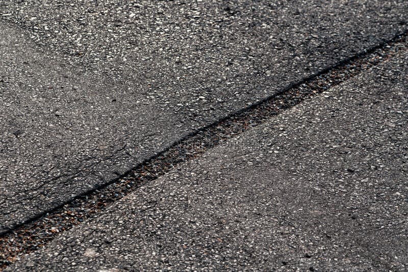 Faulted or Depressed Asphalt Road Joints,closleup Stock Image - Image ...