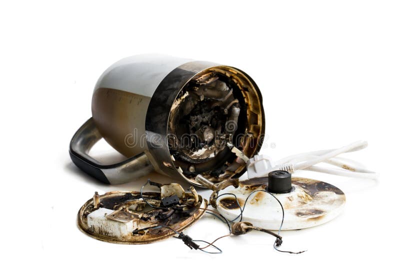 Faulty Automatic Electric Kettle Caught Fire Stock Photo - Image of ...