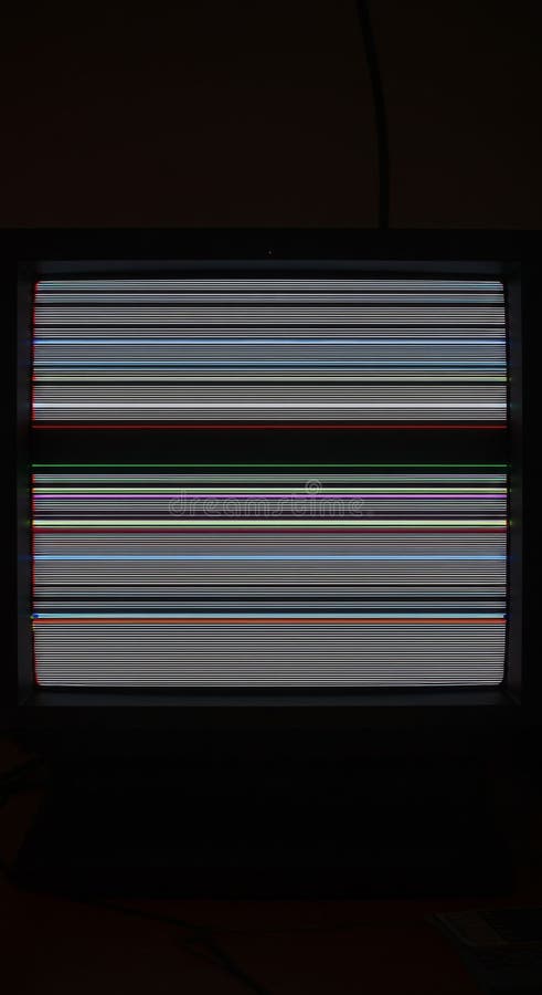 Faulty Television Screen Displaying Horizontal Lines Stock Illustration ...
