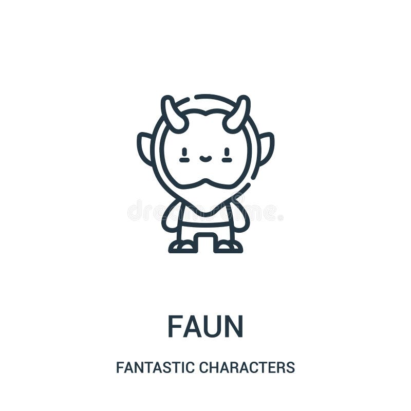 Faun Icon Vector From Fantastic Characters Collection Thin Line Faun Outline Icon Vector
