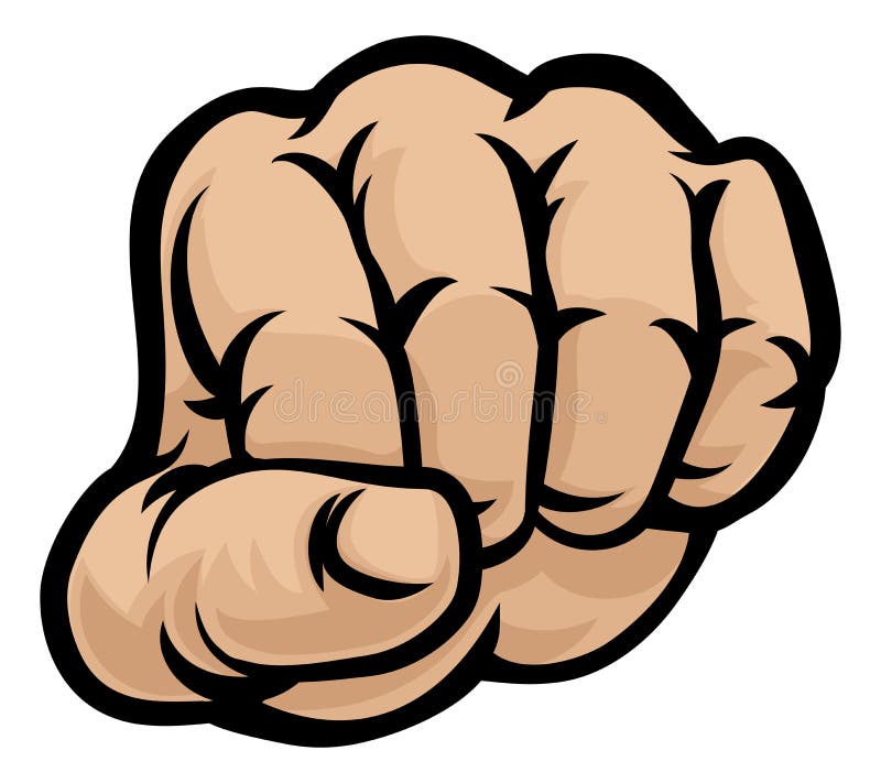 Faustpunch Hand Cartoon vektor abbildung. Illustration von gezeichnet ...
