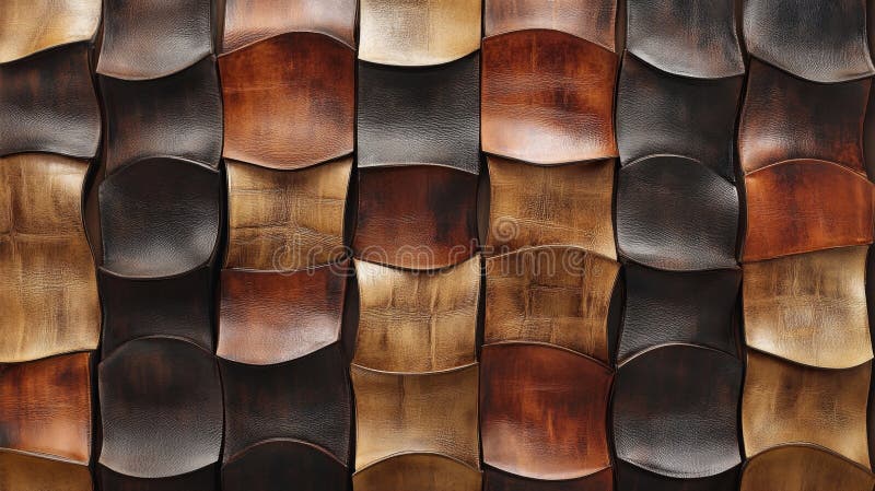 Faux Leather Crossfire Patterns Creating a Textured Wall Design in Warm ...