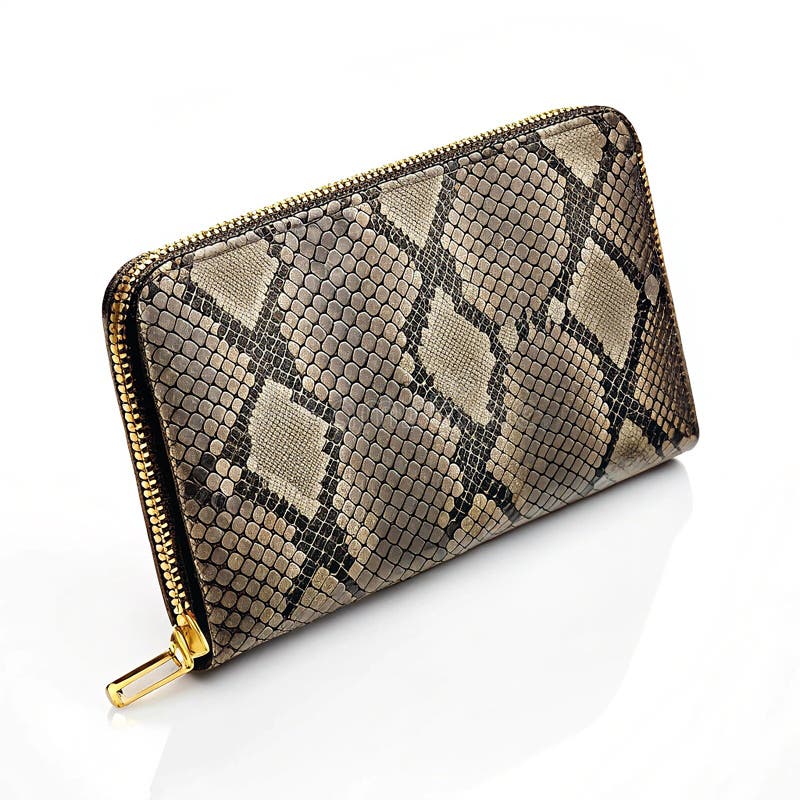 Faux Python Print Purse on White Background Stock Illustration ...