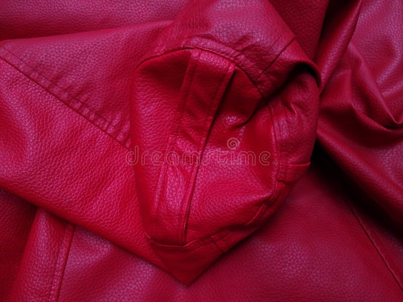 Faux Soft Skin Leather, Red Fabric, Beanbag Skin Stock Image - Image of ...