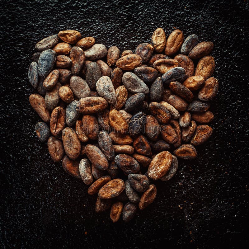 Fave Di Cacao in Un Mestolo Fotografia Stock - Immagine di dolce, nero ...