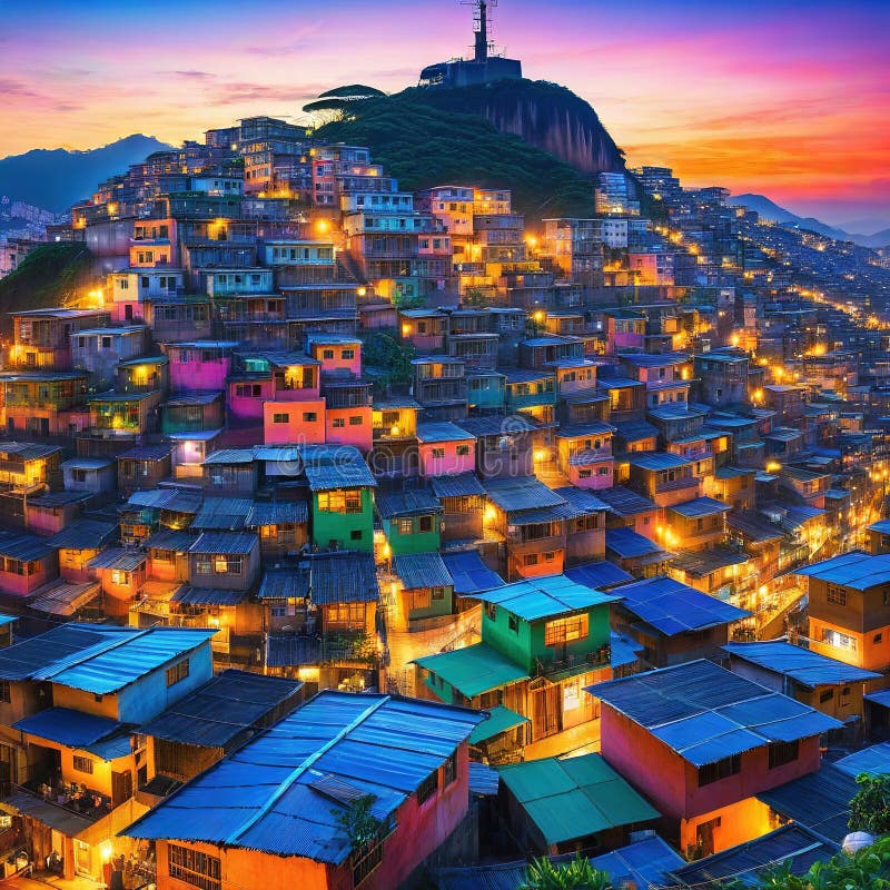 Favelat stock illustration. Illustration of dusk, imagine - 295472480