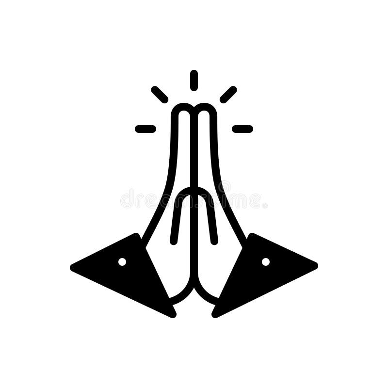 Black Solid Icon for Favor, Pray and Implore Stock Vector ...