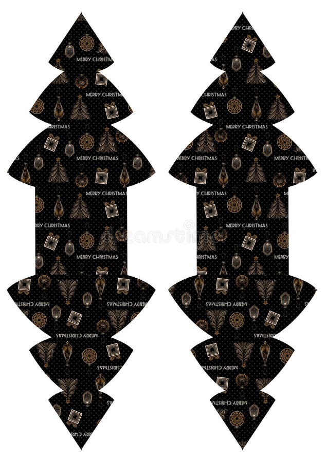 Favor Printable Template Christmas Tree Pine Cone Box Packing Stock ...