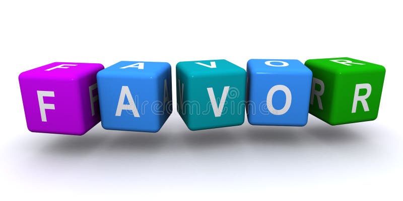 Favor word block on white stock illustration. Illustration of interest ...