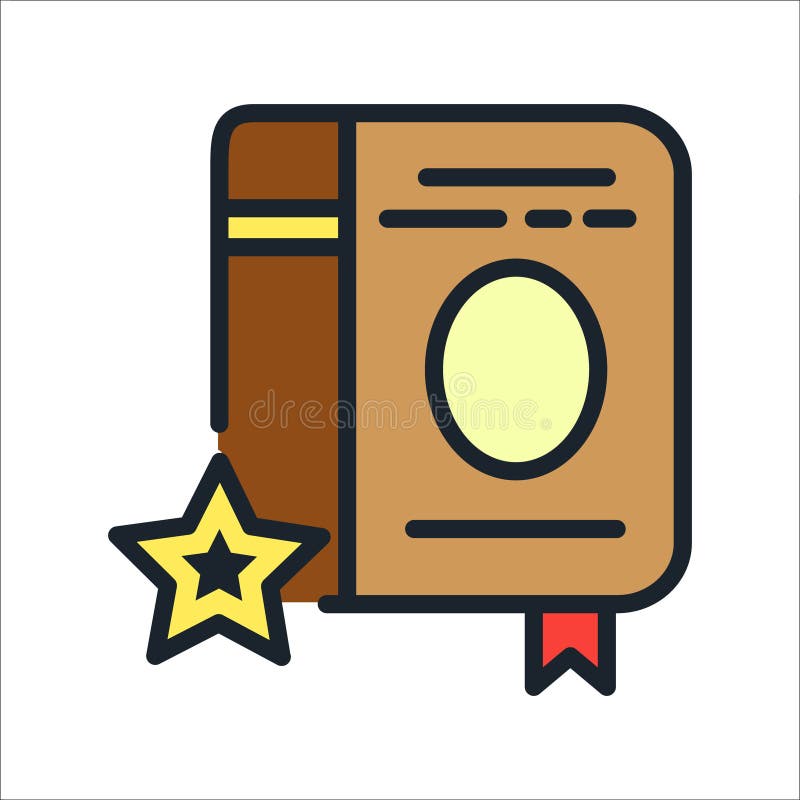 Favorite Book Icon Color Illustration Design Stock Vector ...