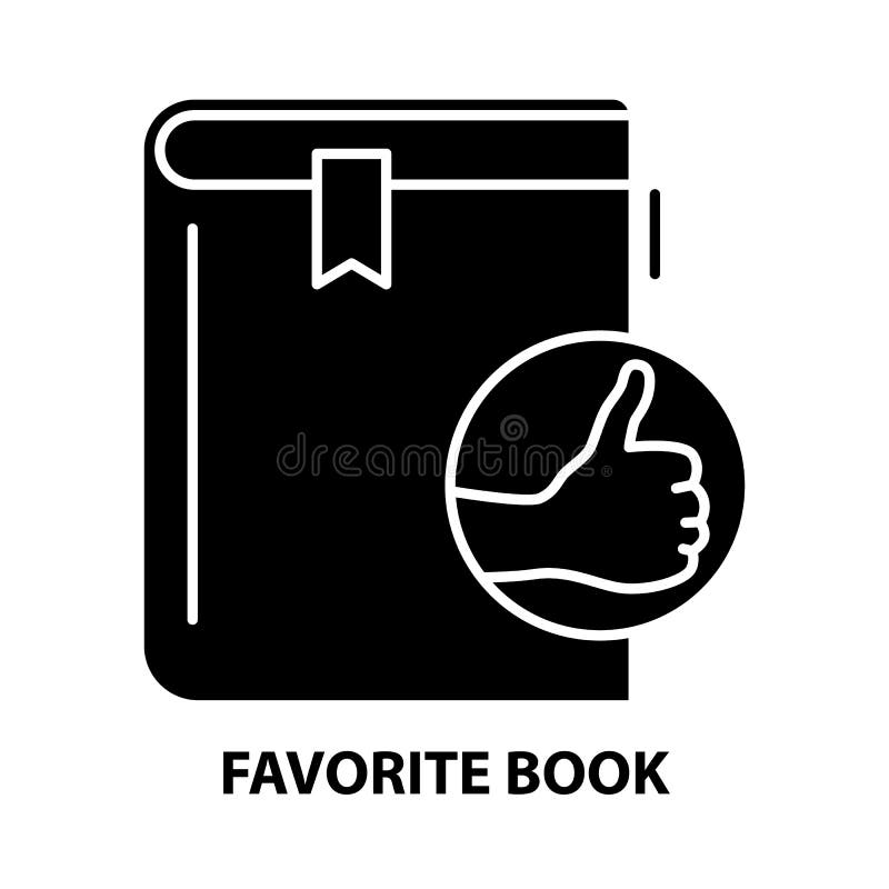 Favorite Book Icon, Black Vector Sign with Editable Strokes, Concept ...