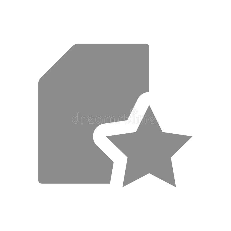 Favorite Computer File with Star Stock Vector - Illustration of ...