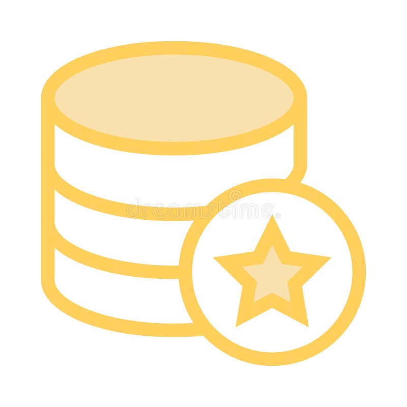 Database Icon With Star Sign. Database Icon And Best, Favorite, Rating ...