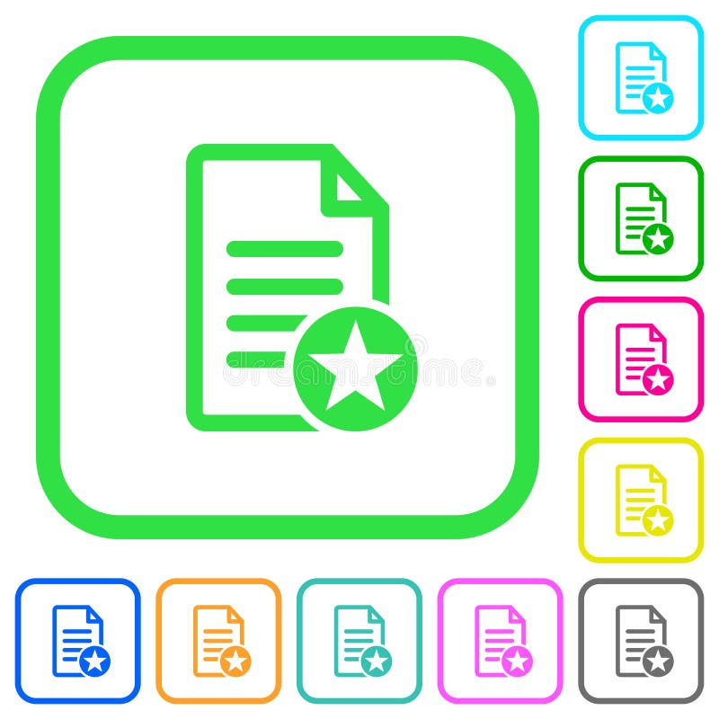 Favorite Document Vivid Colored Flat Icons Stock Vector - Illustration ... Favorite Document Vivid Colored Flat Icons Stock Vector - Illustration ...
