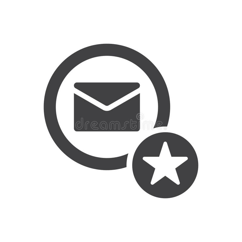 Favorite Email Icon - Message with Star Icon Stock Illustration ...