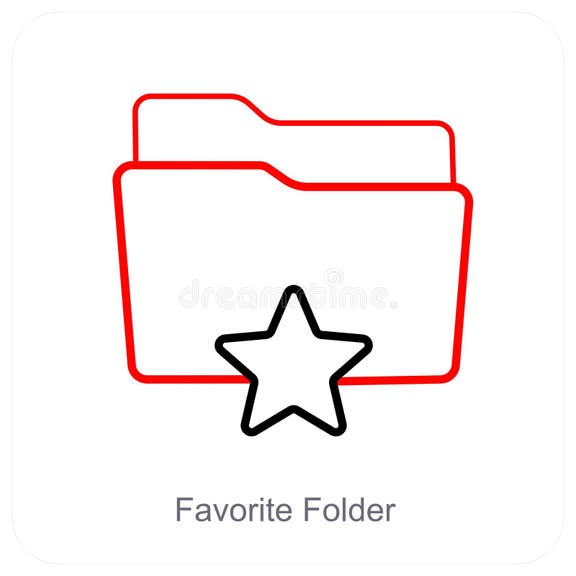 Favorite Folder and Folder Icon Concept Stock Vector - Illustration of ...