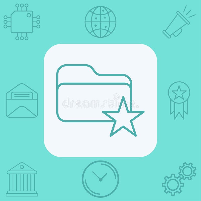 Favorite Folder Vector Icon Sign Symbol Stock Illustration ...