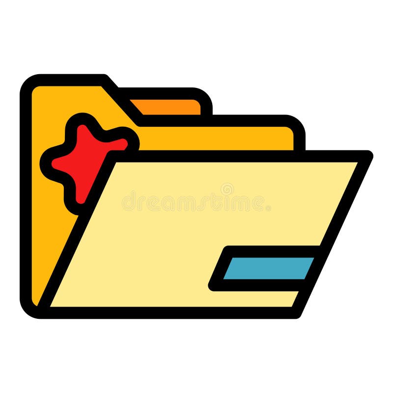 Favorite Folder Interface Icon Color Outline Vector Stock Vector ...