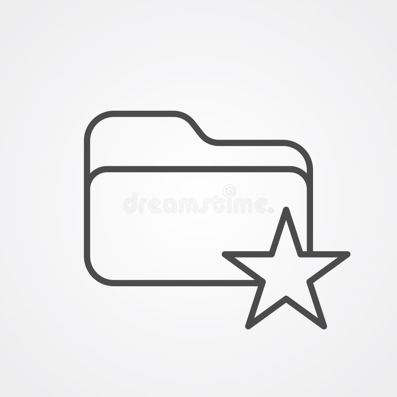 Favorite Folder Vector Icon Sign Symbol Stock Vector - Illustration of ...