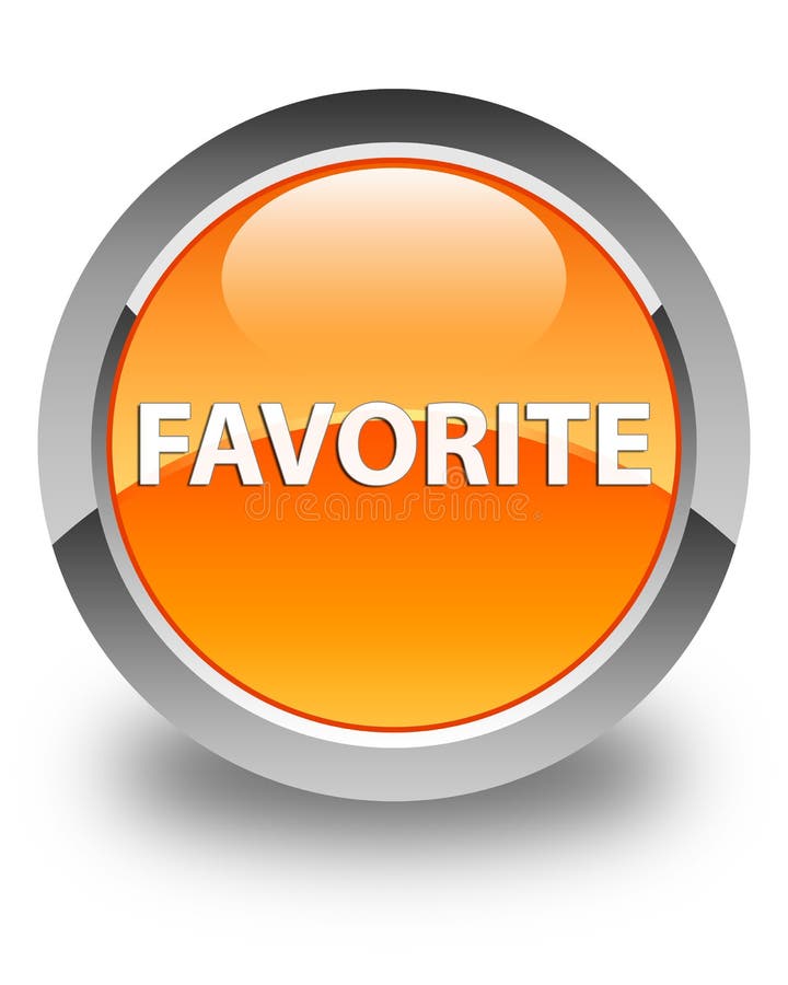 Favorite Glossy Orange Round Button Stock Illustration - Illustration ...