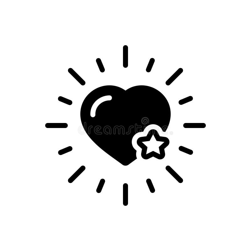 Black Solid Icon for Favorite, Most Liked and Dearest Stock Vector ...