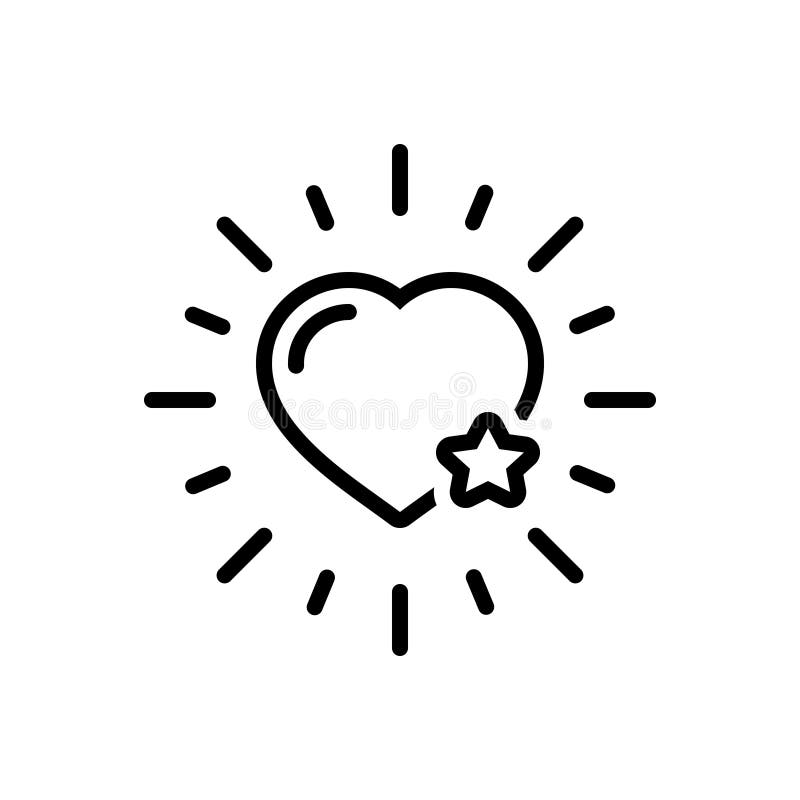 Black Line Icon for Favorite, Most Liked and Dearest Stock Vector ...