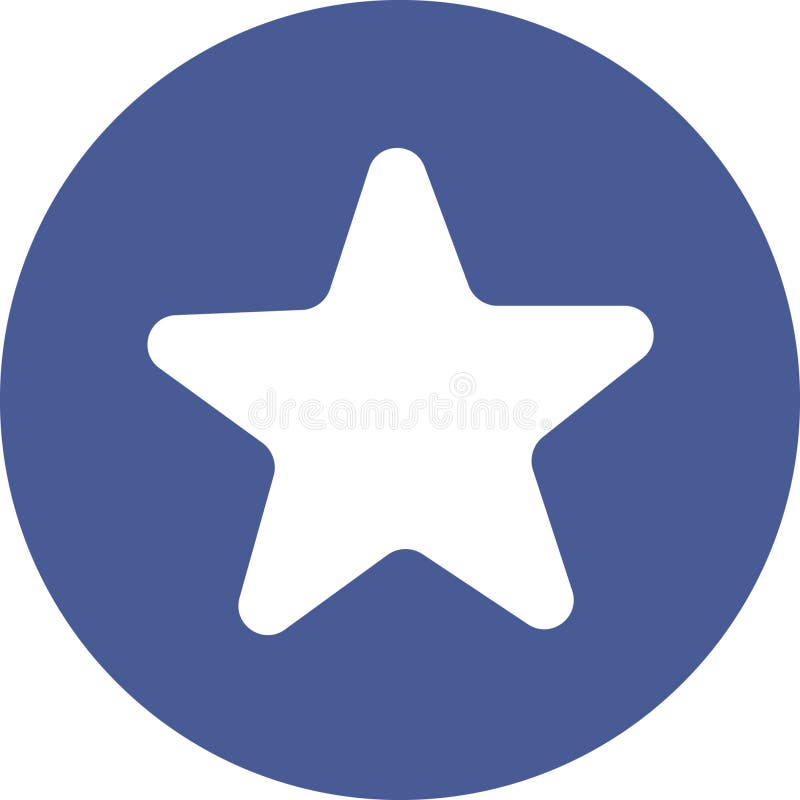 Favorite Icon with a Star Symbol. Bookmarks Button. Round Blue Vector ...