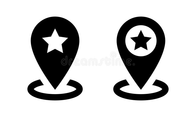 Favorite Location Icon Vector. Map Pin Symbol with Star Stock Vector ...