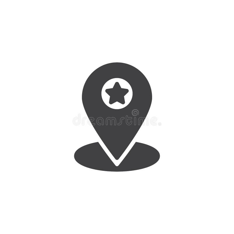 Favorite Location Icon Vector. Map Pin Symbol with Star Stock Vector ...