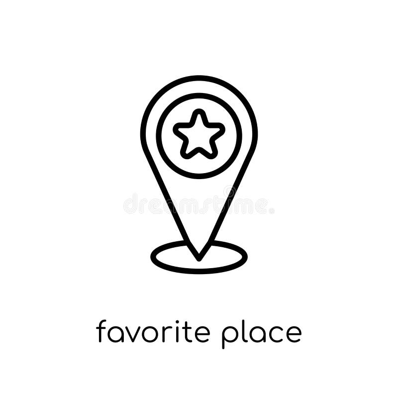 Favorite Place Icon. Trendy Modern Flat Linear Vector Favorite P Stock ...