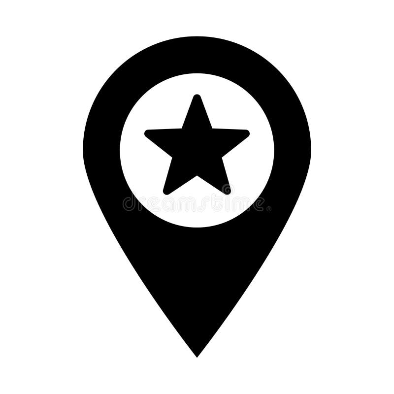 Favorite Place Map Pointer Icon. Maps Pin with Star Icon. Map Pointer ...