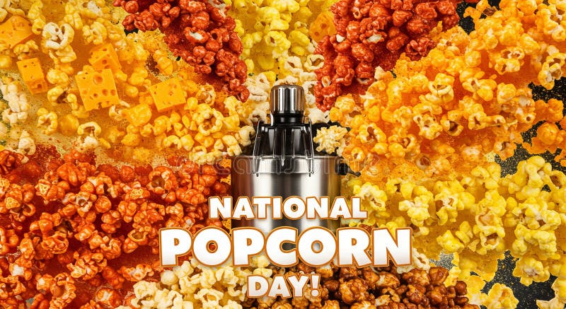 Favorite Popcorn Recipes for National Popcorn Day Stock Illustration ...