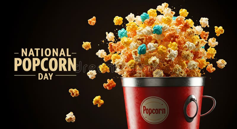 Favorite Popcorn Recipes for National Popcorn Day Stock Illustration ...