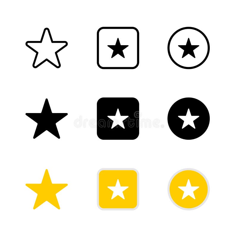 Favorite Star Button Icon : Digital Theme Technology Theme Stock Vector ...