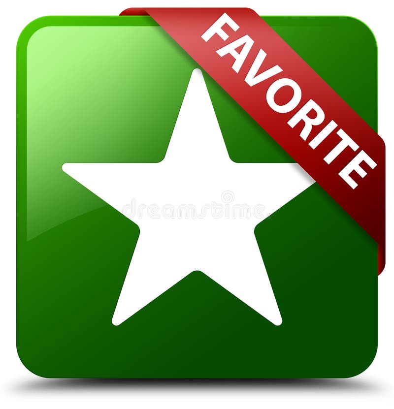 Favorite Star Icon Green Square Button Stock Illustration ...