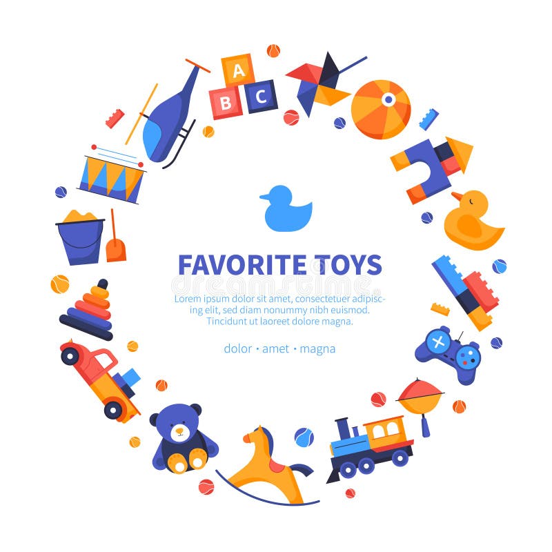 Favorite Toys - Vector Flat Design Style Banner Stock Vector ...