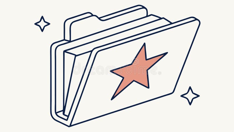 Favorites Folder Icon with a Star for Important Files, Vector Design ...